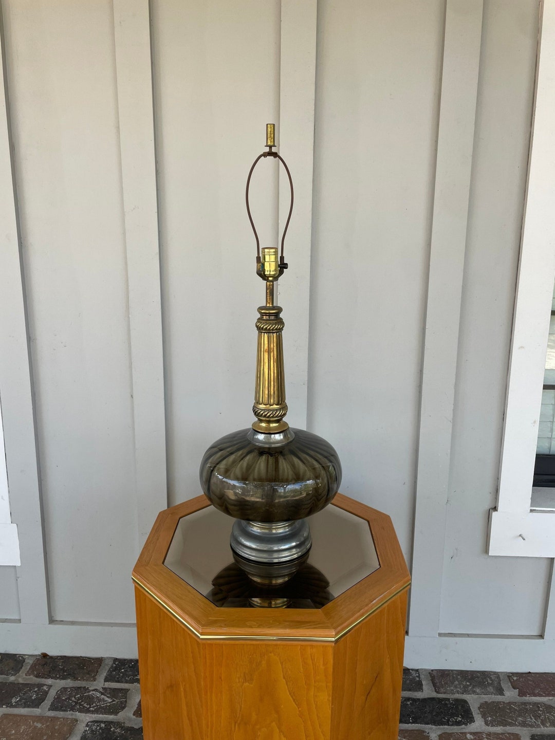 Midcentury Modern Tall Glass Lamp, Genie Style Tall Glass Lamp, Blown ...