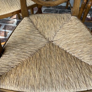 8 Solid Oak Dining Chair With Rush Seats, William Yeoward Ladder Back ...