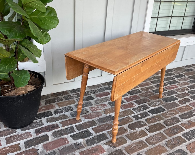 Vintage Drop Leaf Dining Table, Farmhouse Drop Leaf Dining Table ...
