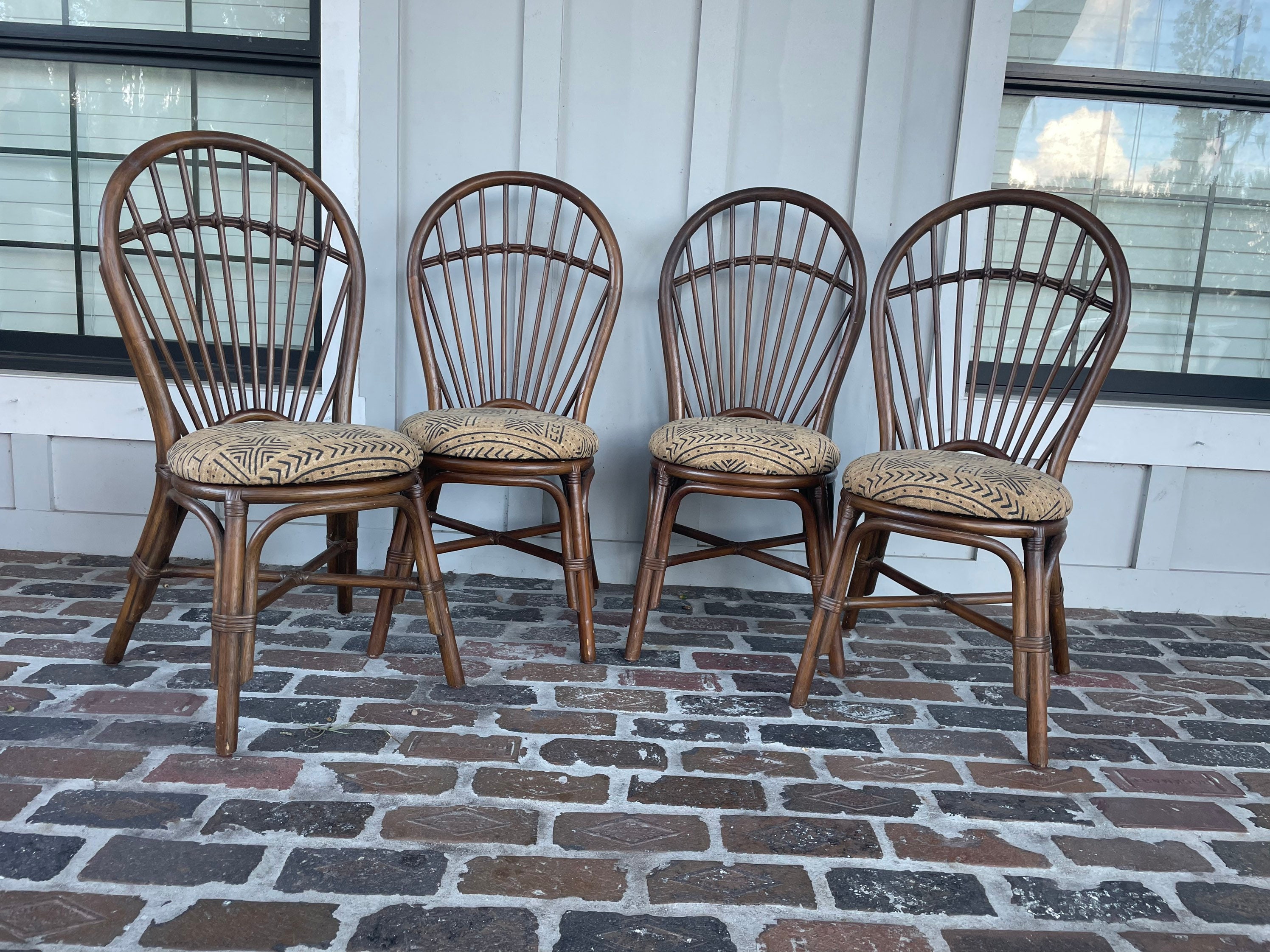 Vintage Rattan Round Back Chair Bamboo Chair Wood Chair | Etsy