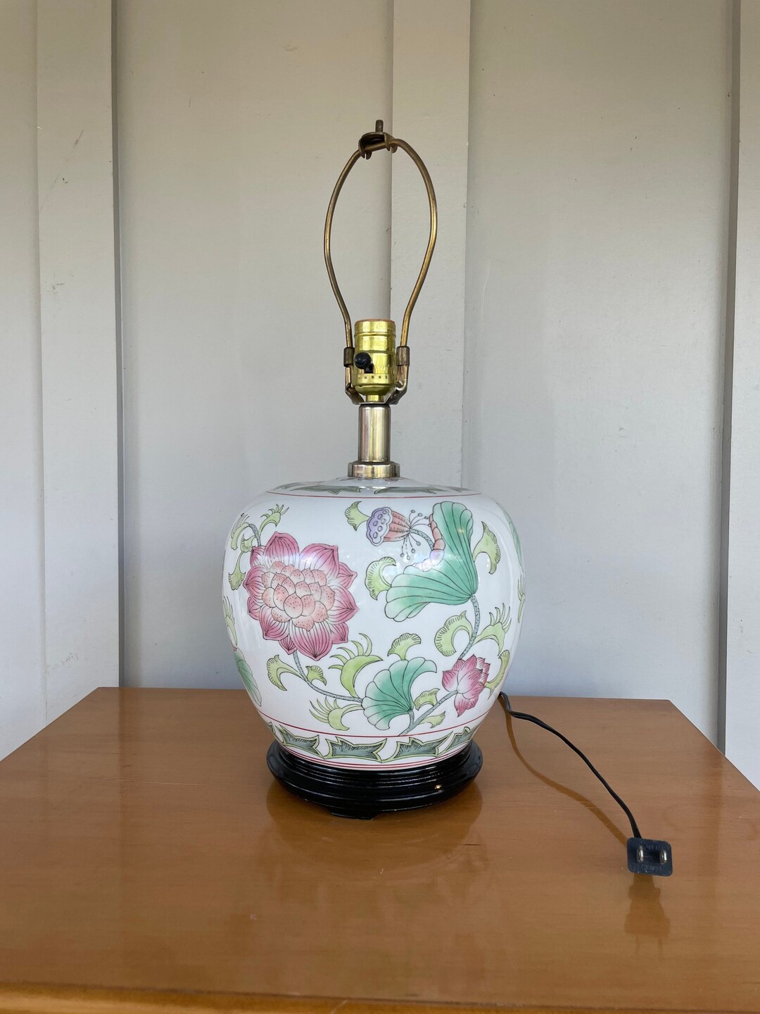 Vintage Chinoiserie Table Lamp, Asian Style Accent Lamp, Oriental ...