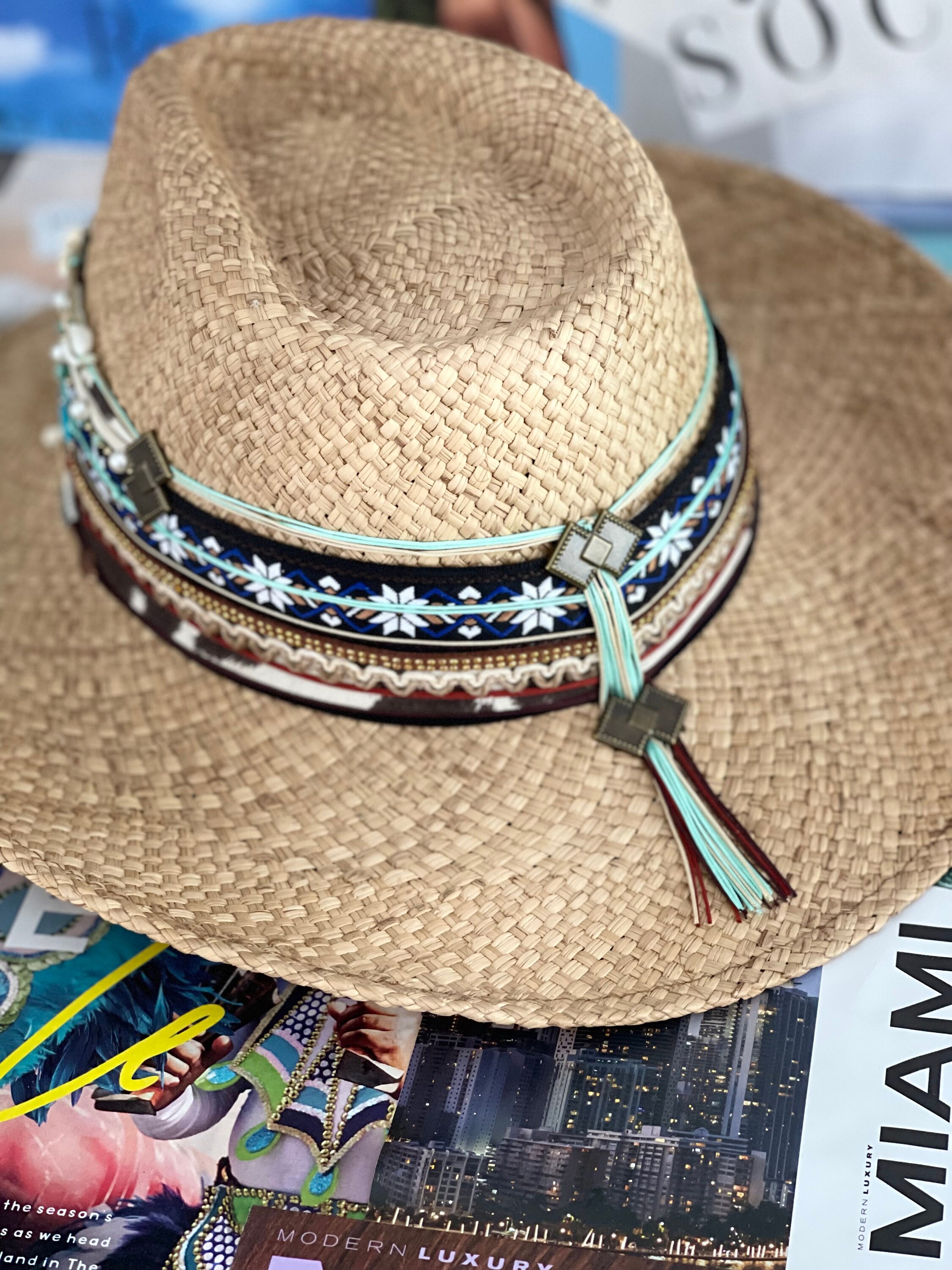 Unique Colombian Summer Hat, Handmade Decorated, Straw Beach Hat Women ...