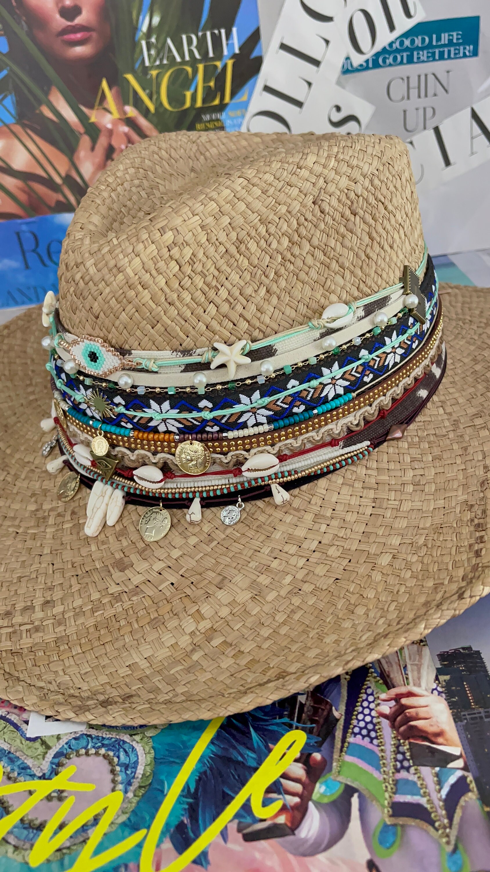 Unique Colombian Summer Hat, Handmade Decorated, Straw Beach Hat Women ...