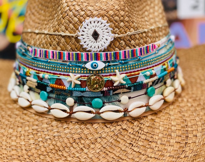 Unique Style, Colombian Summer Hat Handmade Decorated, Straw Hat ...