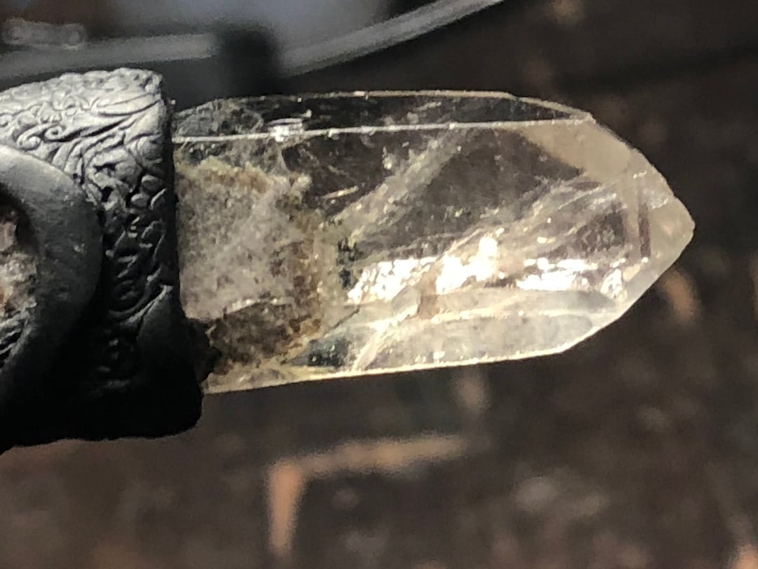 Clear Quartz Crystal Wand Pendant, Made With Polymer Clay. Hand Dug ...