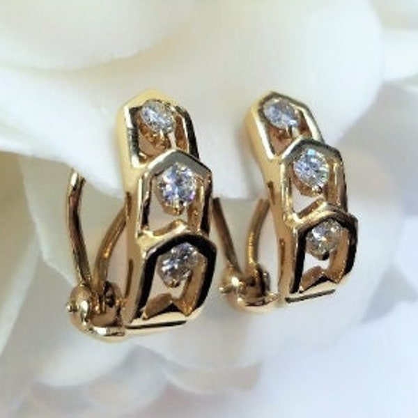 Omega Back Earrings - Etsy