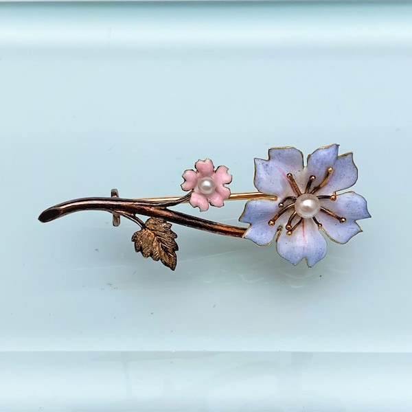 Enamel Flower Brooch - Etsy