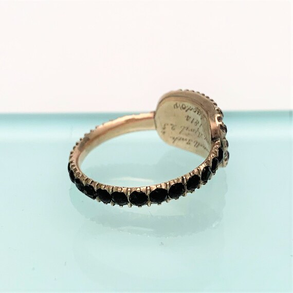 Georgian Era Gold Memento Mori Mourning Hair Ring wit… - Gem