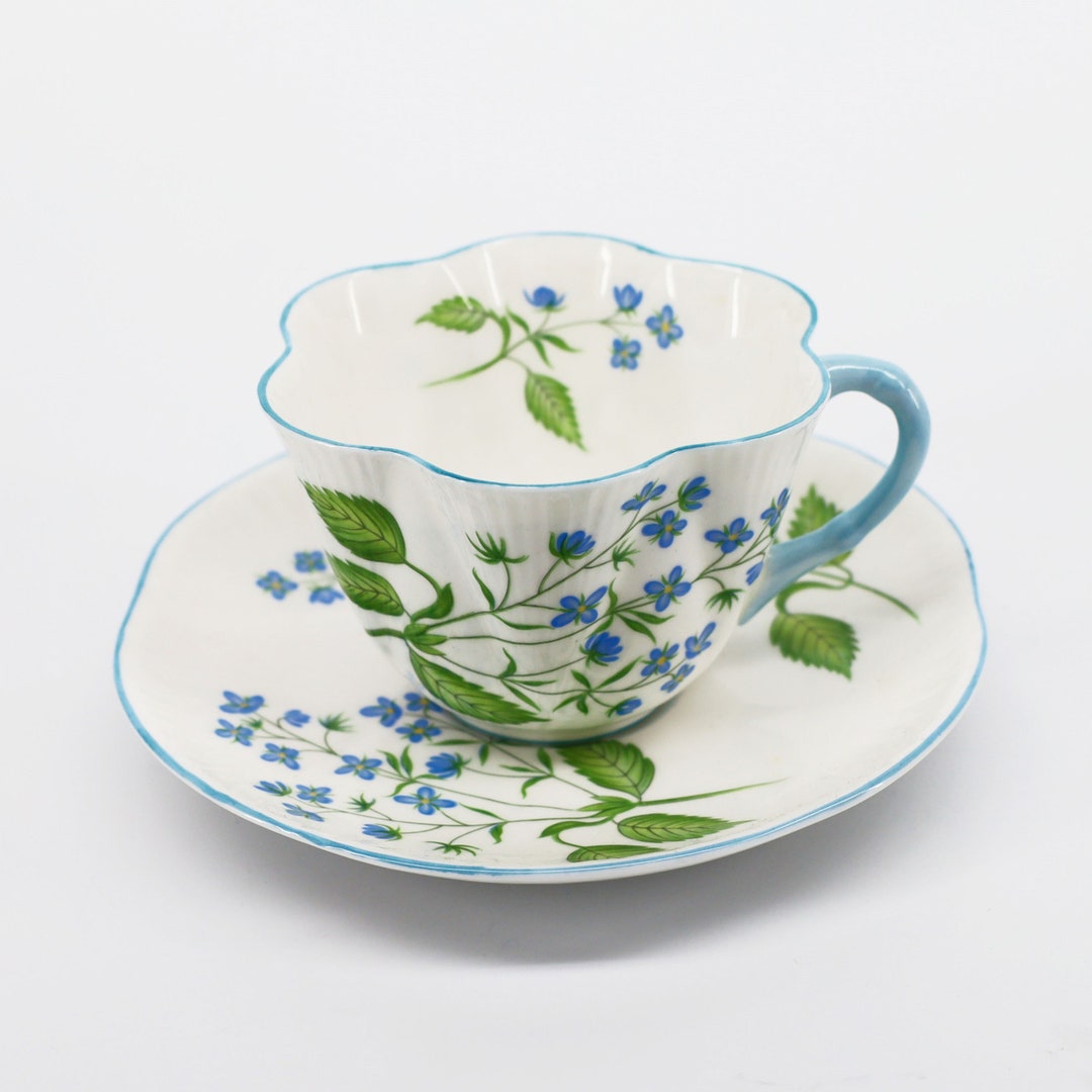 Vintage Shelley Bone China 'american Brooklime' Tea Cup & Saucer in the ...