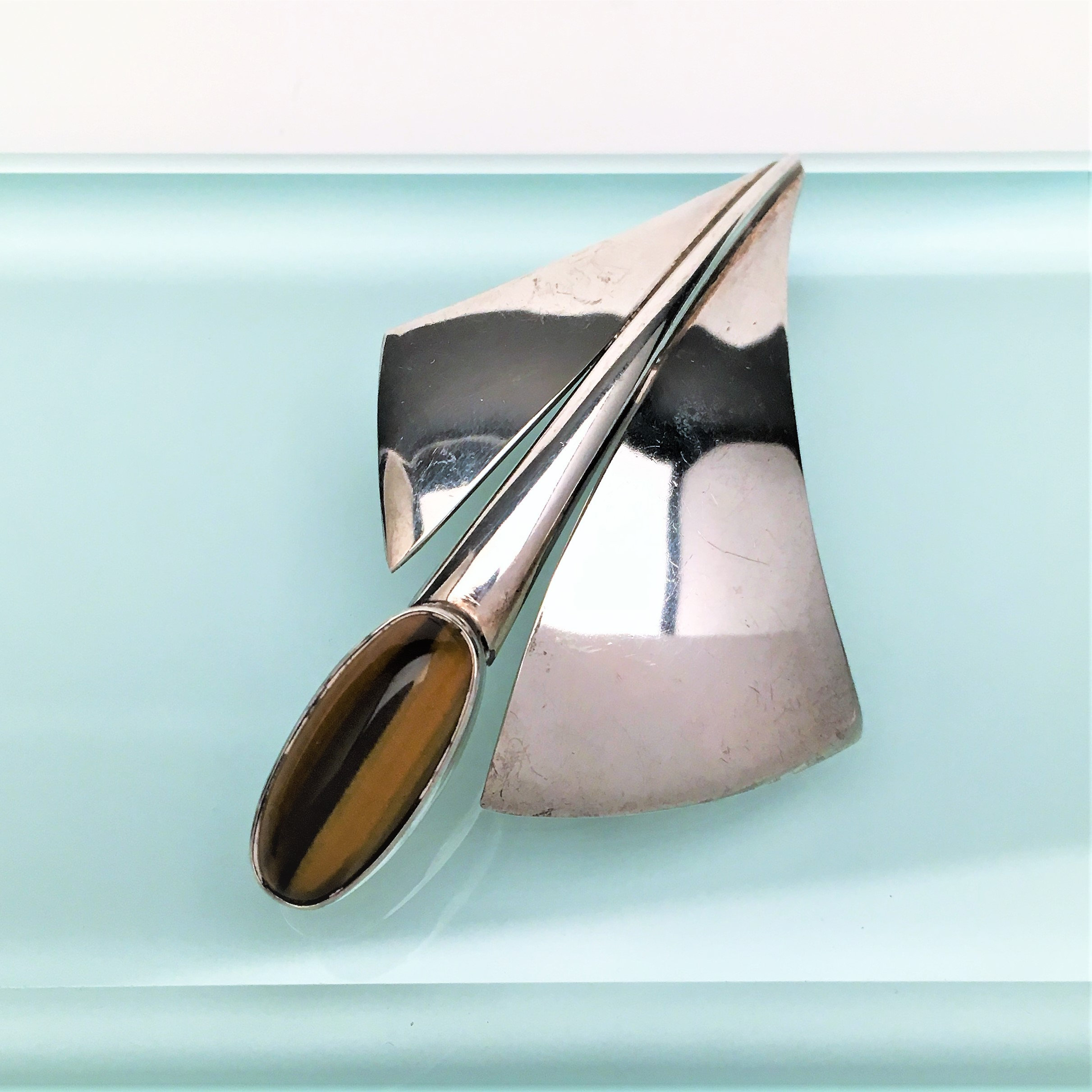 1940's Nefrom niels Erik From Danish Modernist Sterling Silver & Tiger ...