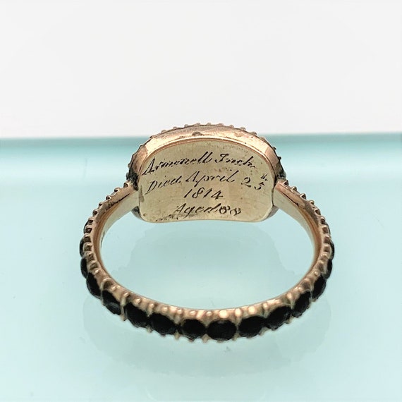 Georgian Era Gold Memento Mori Mourning Hair Ring wit… - Gem