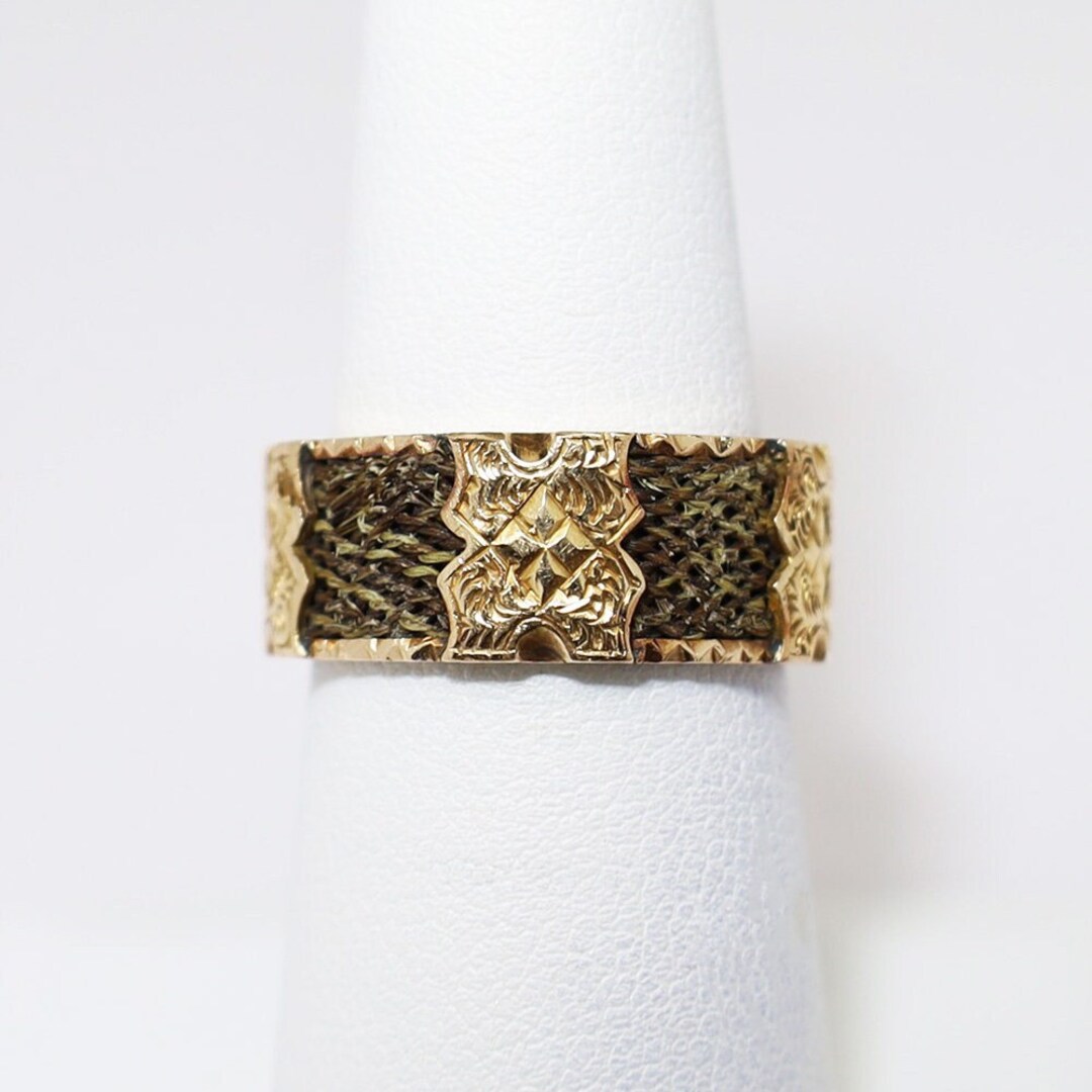 Victorian Era 14k Gold Memento Mori Mourning Braided Hair Ring - Etsy
