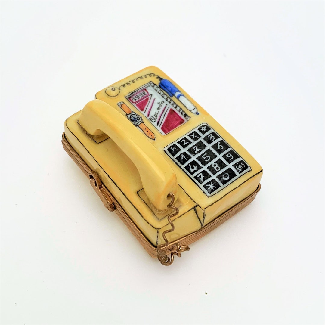Retired Yellow Desk Phone/telephone With Memo Pad Limoges, France ...