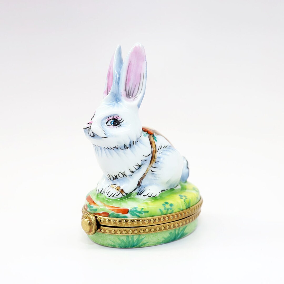 Vintage Limoges, France Porcelain White Rabbit With Bag of Carrots ...