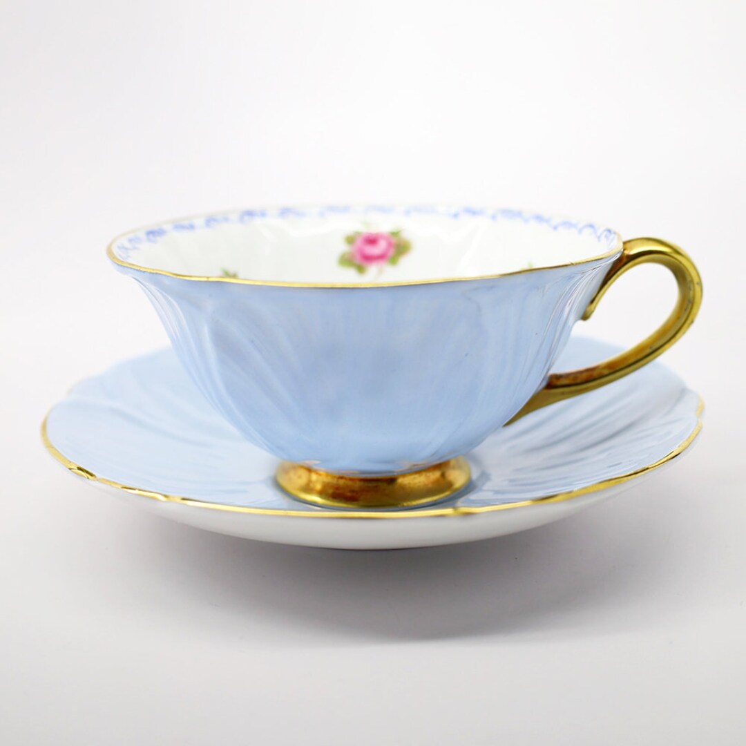 Vintage Shelley Bone China Powder Blue 'rose, Pansy & Forget-me-not ...