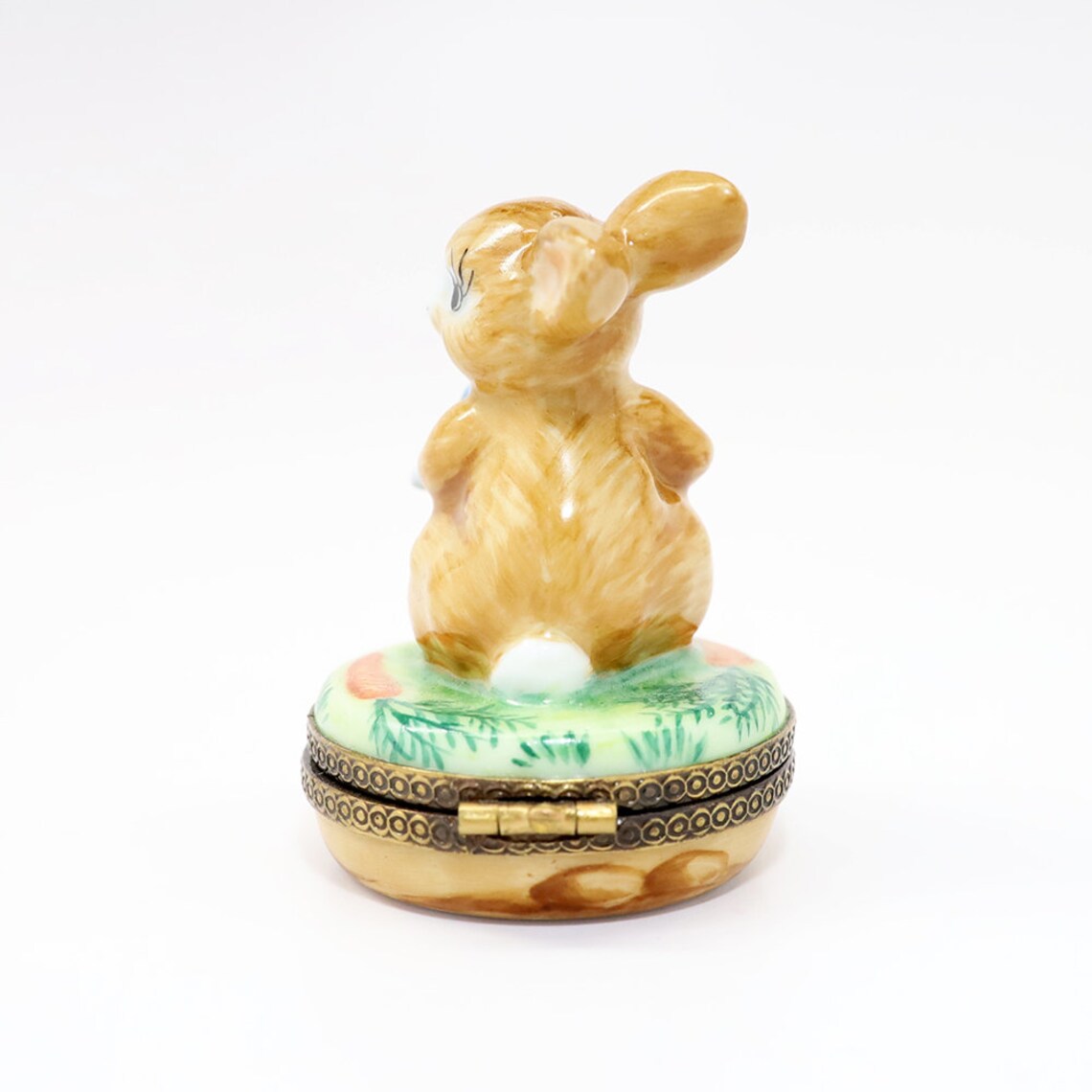 Retired Limoges, France Porcelain Rabbit Watering Garden Trinket Box by ...