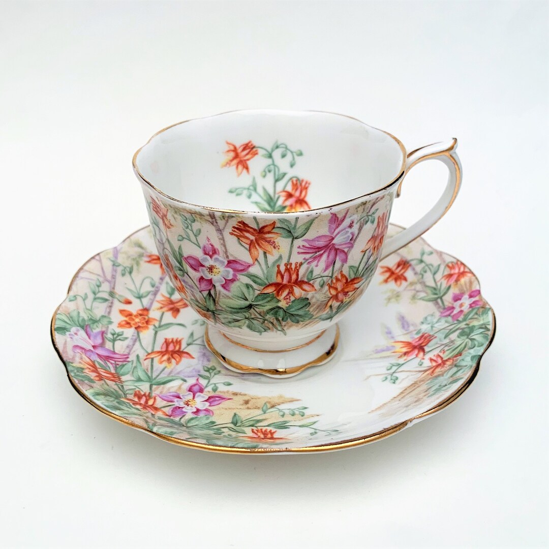 Vintage 1930's Royal Albert 'columbine' Tea Cup & Saucer in the ...