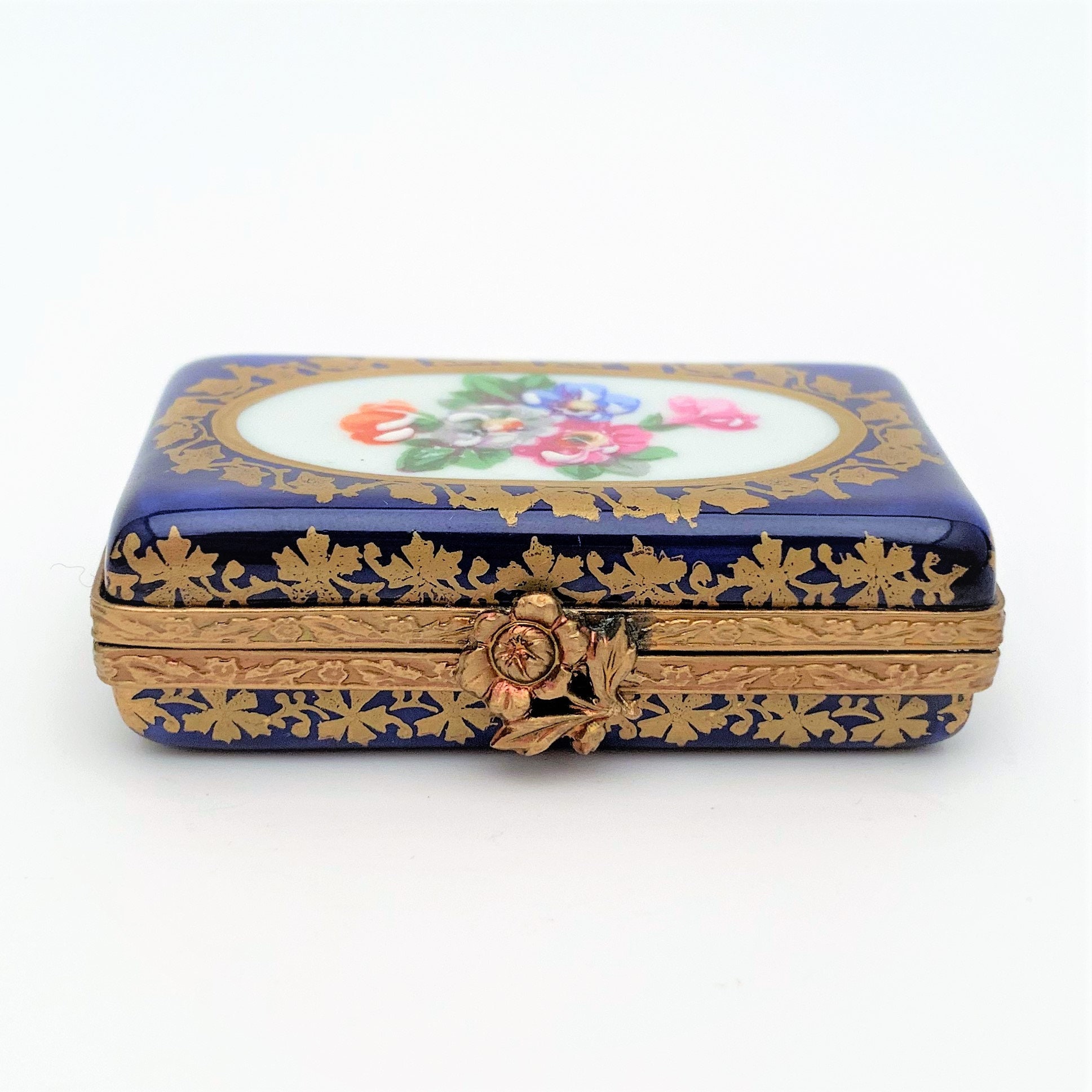 Vintage Traditional Style Rectangle Limoges Porcelain Trinket Box by ...