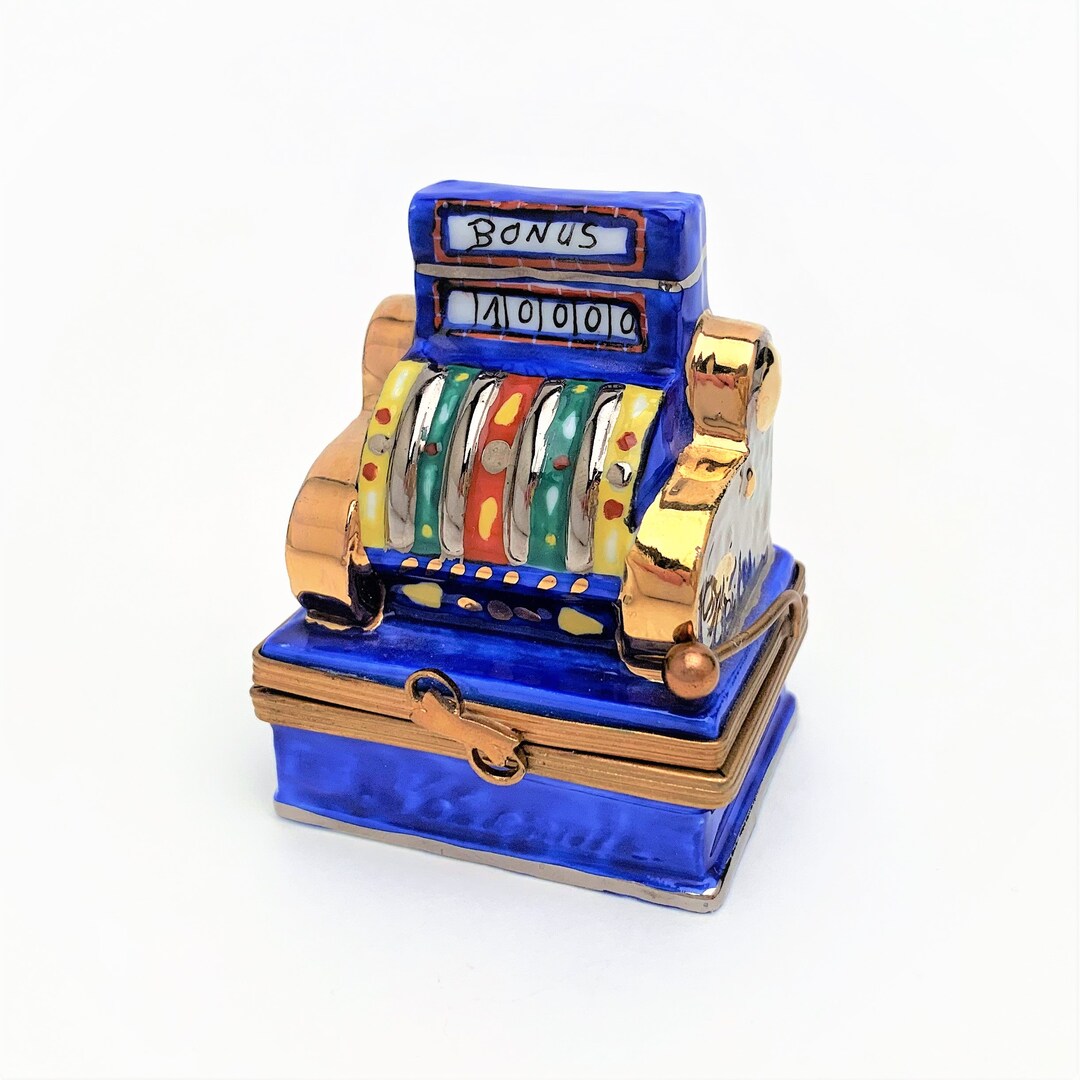 Retired Limoges Porcelain Blue Slot Machine Trinket Box - Etsy