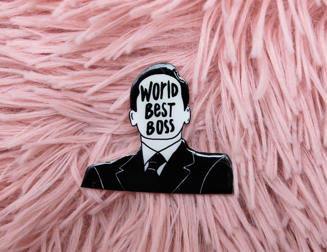 Michael Scott "world Best Boss" Brooch - Gift - Etsy