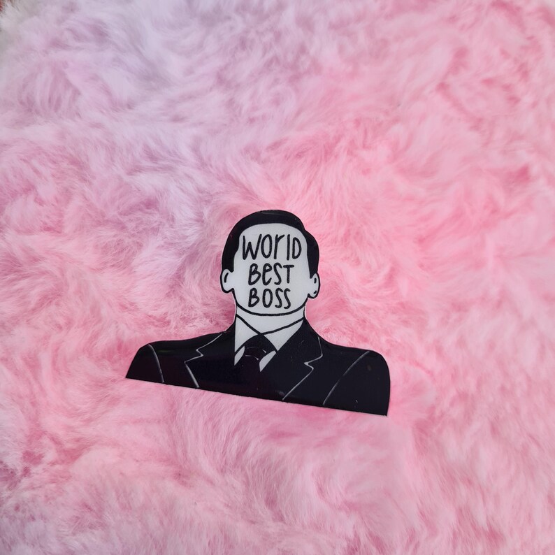 Michael Scott "world Best Boss" Brooch - Gift - Etsy