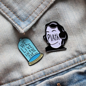 THE BELL JAR Soft Enamel Pins Set Literature Lapel Pin Sylvie Plath ...