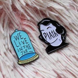 THE BELL JAR Soft Enamel Pins Set - Literature Lapel Pin - Sylvie Plath ...