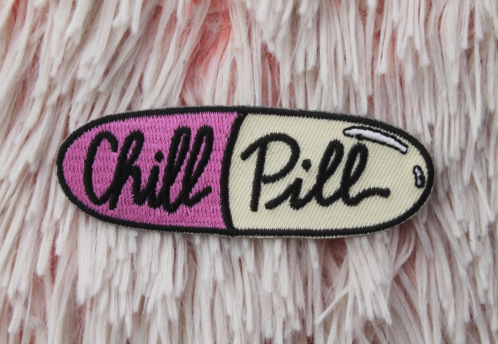 Iron on Embroidered Patch CHILL PILL BFF Gift Gift | Etsy
