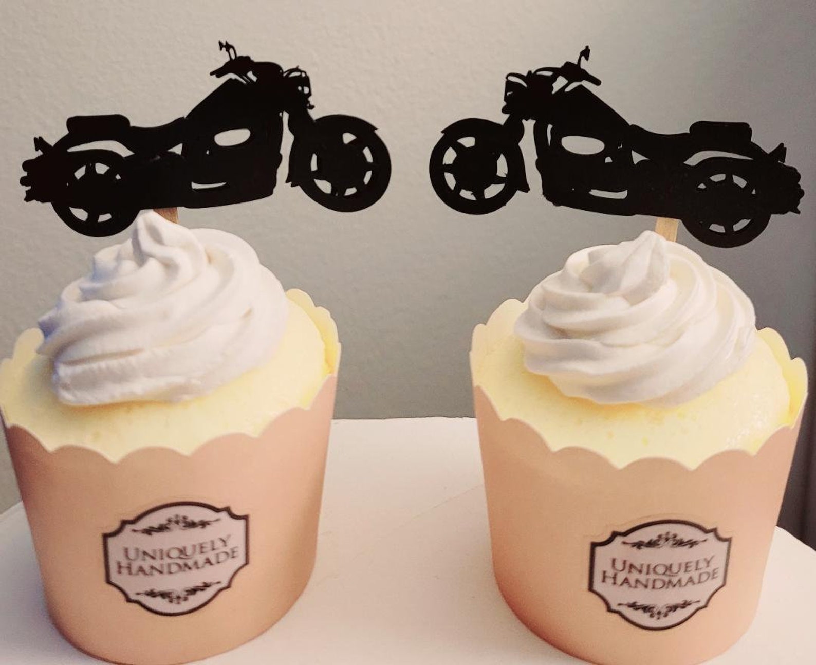 Motorcycle Cupcake Topper, Motorcycle Birthday Decoration, Motorcycle ...