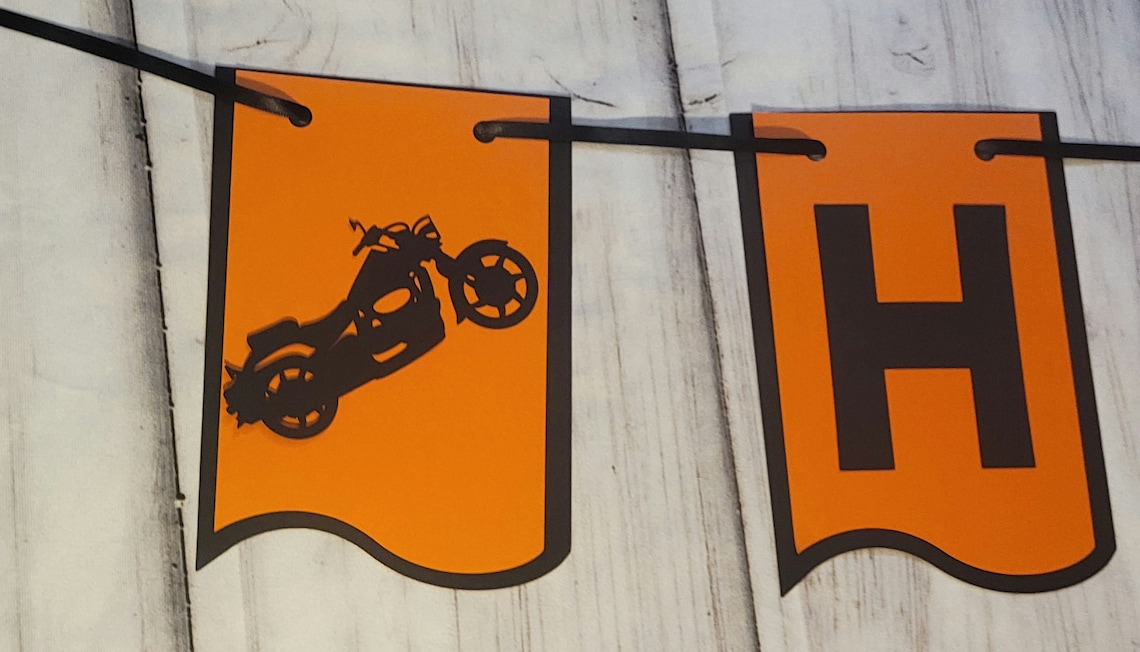 Motorcycle Birthday Banner, Biker Birthday Banner, Birthday Banner ...