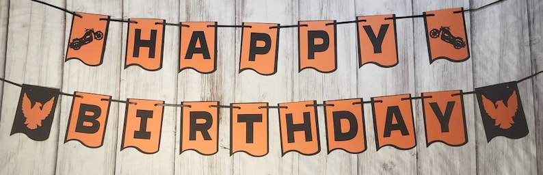 Motorcycle Birthday Banner, Biker Birthday Banner, Birthday Banner ...