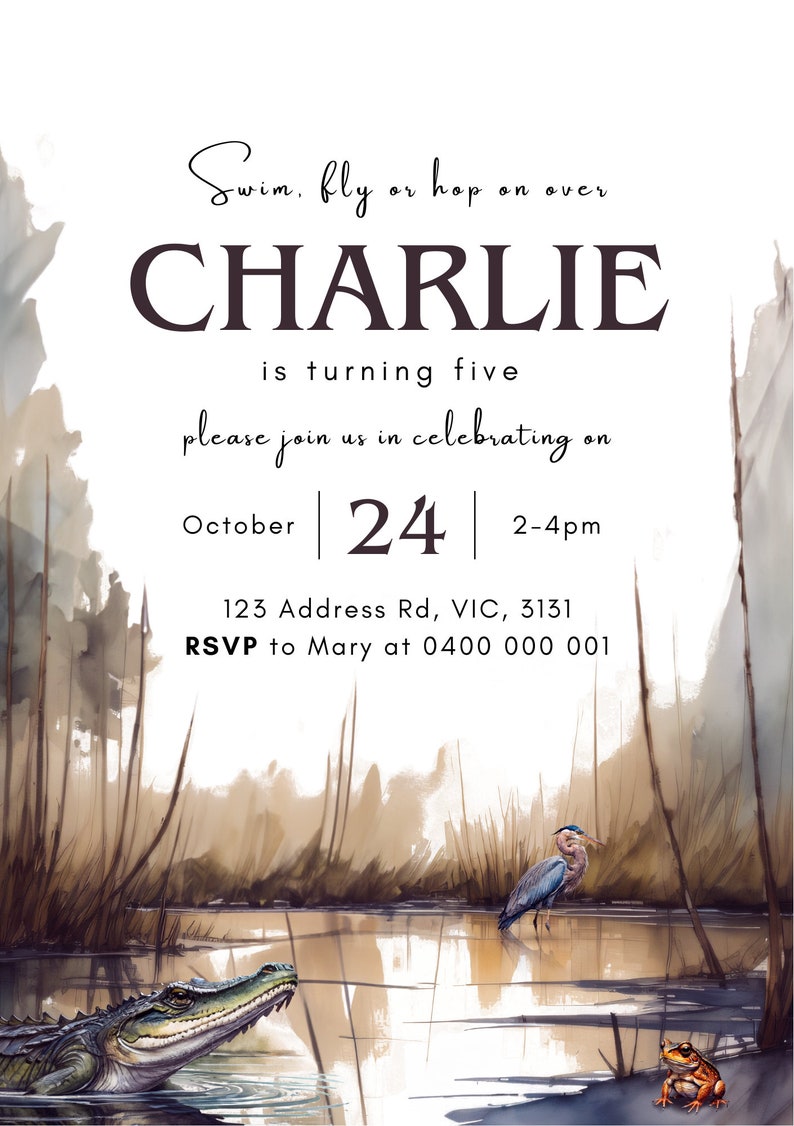 Wildlife Birthday Party Invitation Template, A5 and Mobile - Etsy