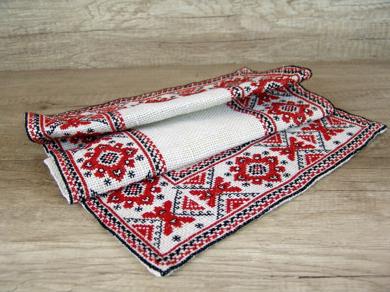 Red Hand Embroidered Table Runner, Ukrainian Gift Idea - Needlepoint ...