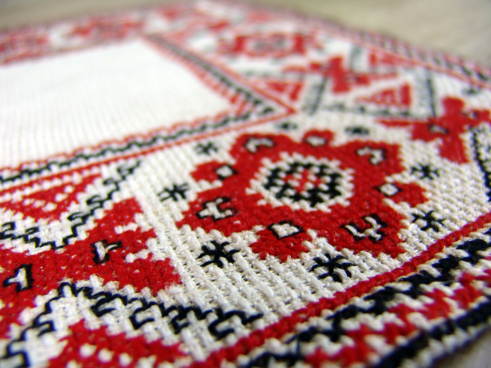 Red Hand Embroidered Table Runner, Ukrainian Gift Idea - Needlepoint ...