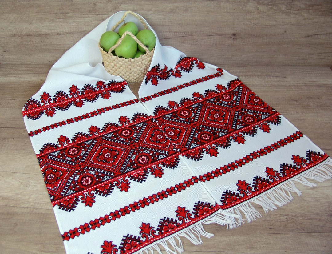 Large Ukrainian Ethnic Decor Wedding Rushnyk Hand Embroidered ...