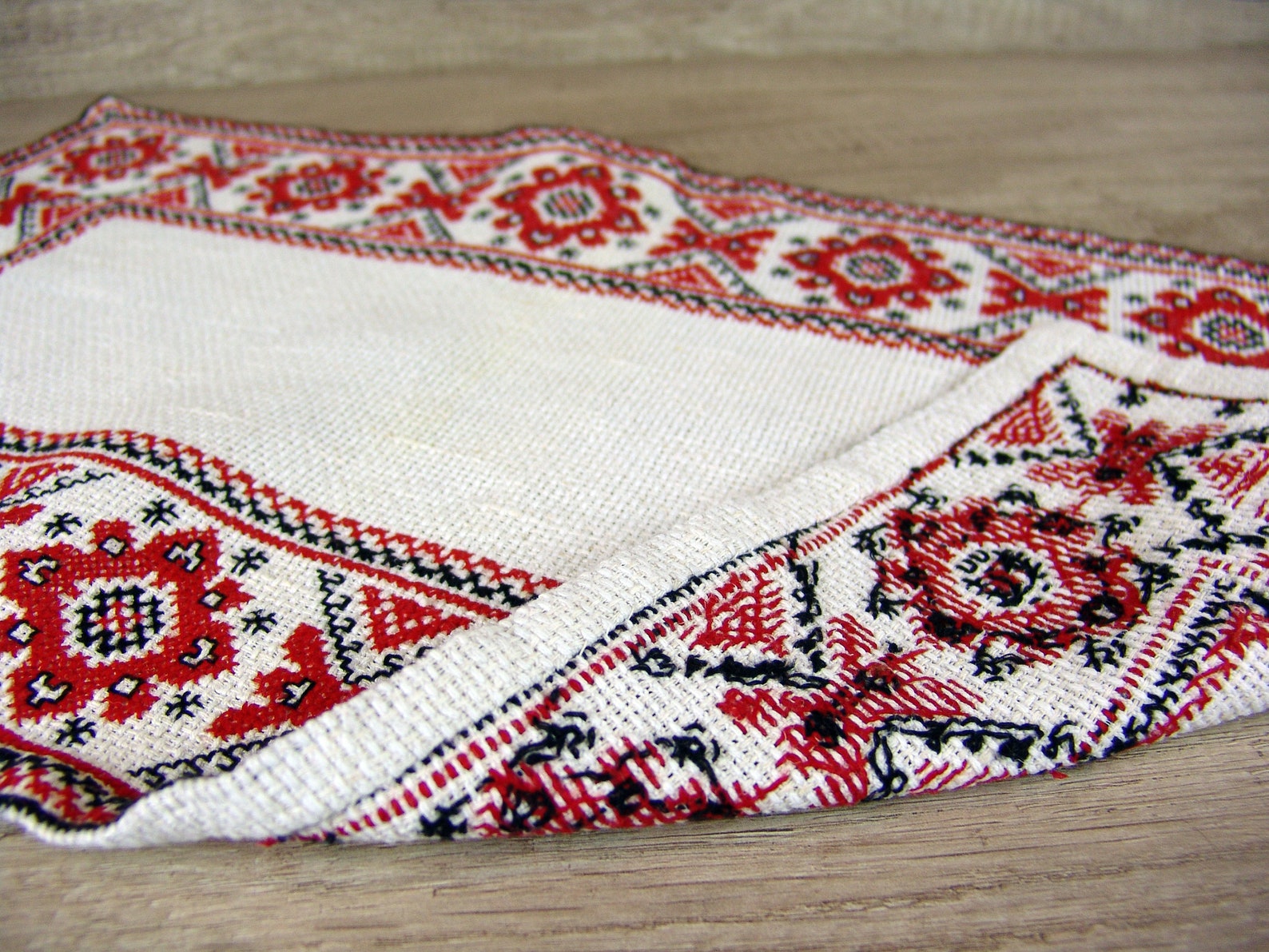 Red Hand Embroidered Table Runner, Ukrainian Gift Idea - Needlepoint ...