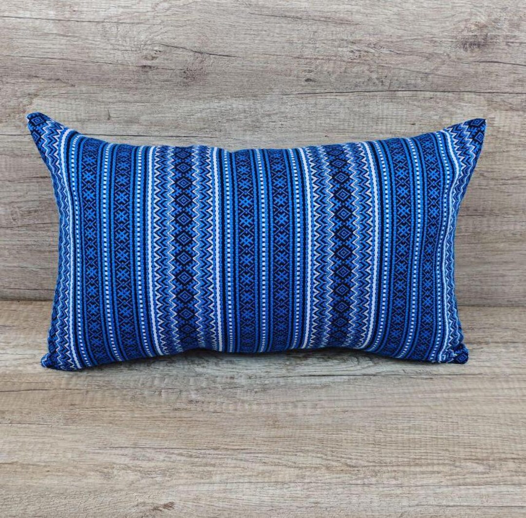 Ukrainian Folk Blue Rectangular Decorative PILLOW COVER, Ukrainian Folk ...