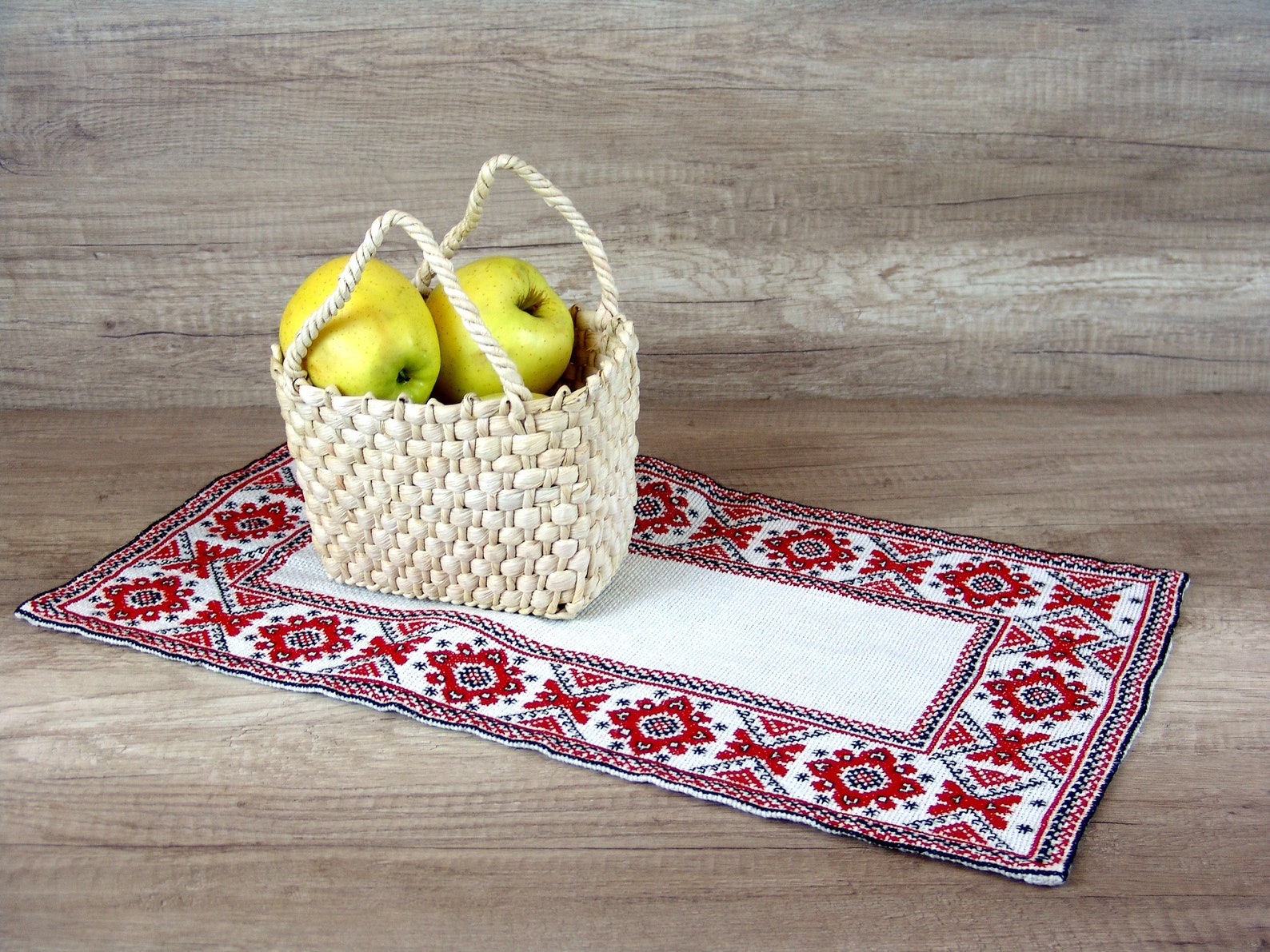 Red Hand Embroidered Table Runner, Ukrainian Gift Idea - Needlepoint ...