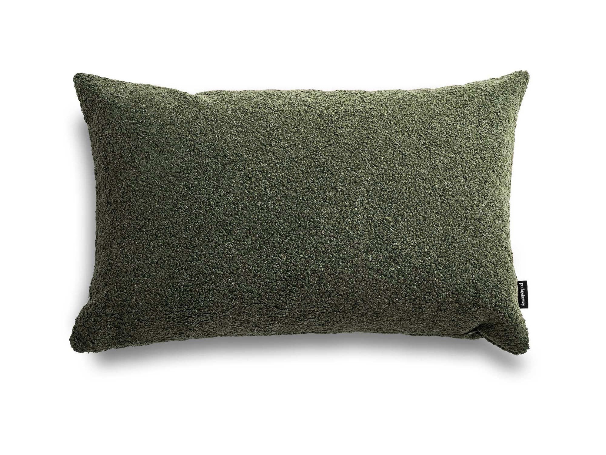 Green Boucle Pillow COZY, Big Green Teddy Pillow, Dark Green Sherpa ...