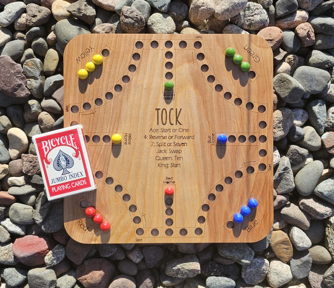 Tock Board Game-board Games- Wooden Board Game-aggravation-trouble ...