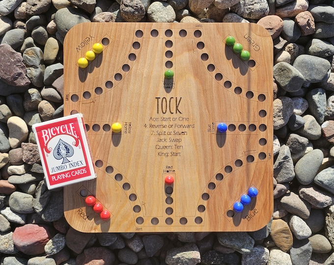 Tock Board Game-board Games- Wooden Board Game-aggravation-trouble ...