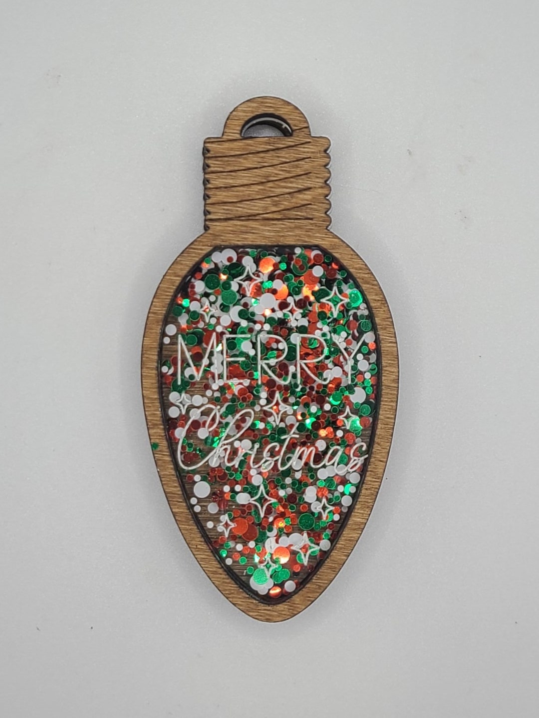 Merry Christmas-ornament-christmas Light Ornament-glitter Filled Shaker ...
