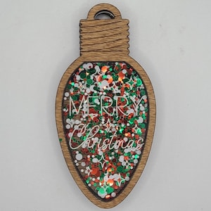Merry Christmas-ornament-christmas Light Ornament-glitter Filled Shaker ...