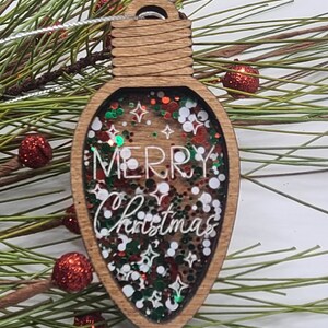 Merry Christmas-ornament-christmas Light Ornament-glitter Filled Shaker ...