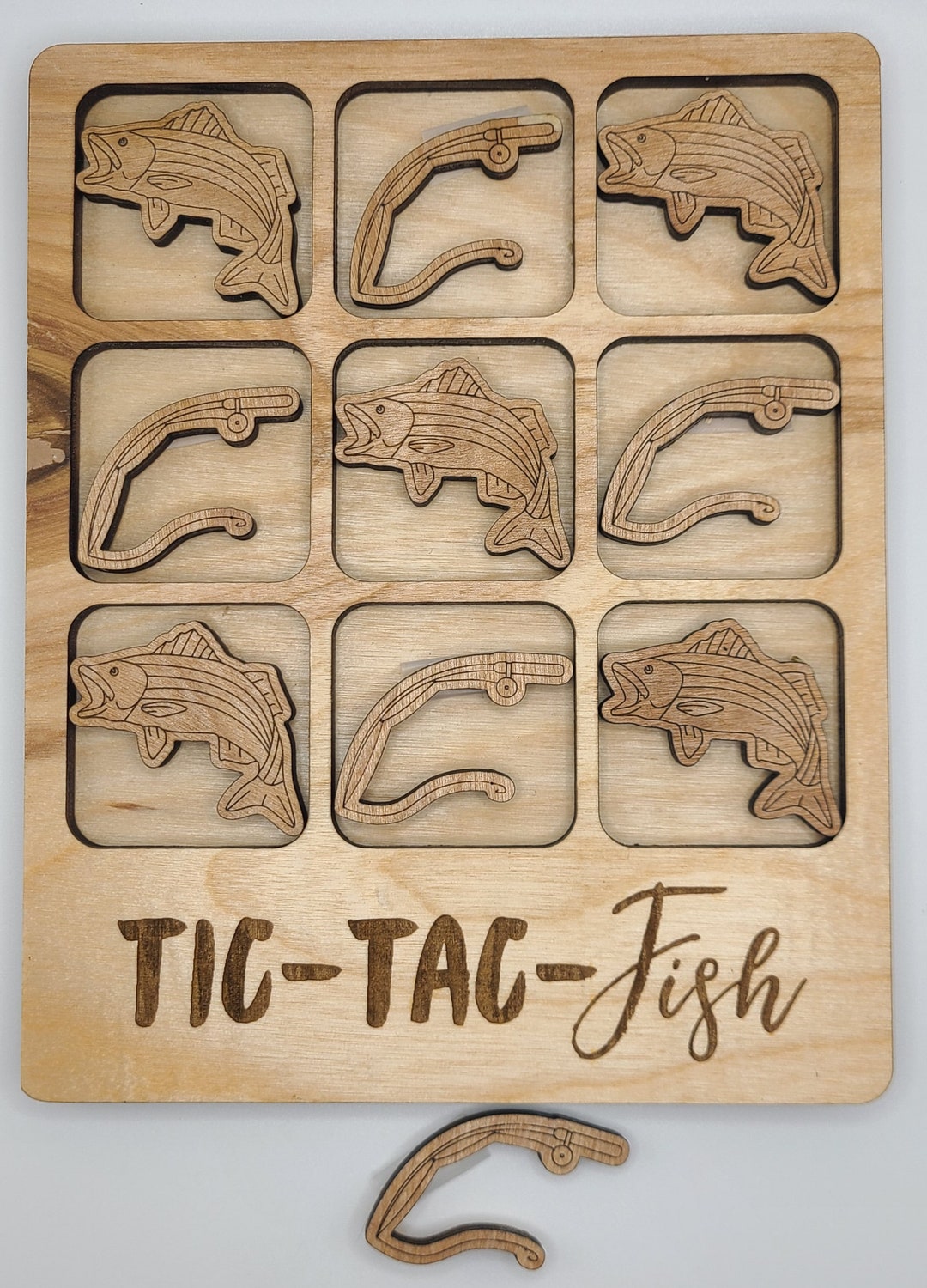 Tic-tac-toe Board Game Fishing Party Game for - Etsy