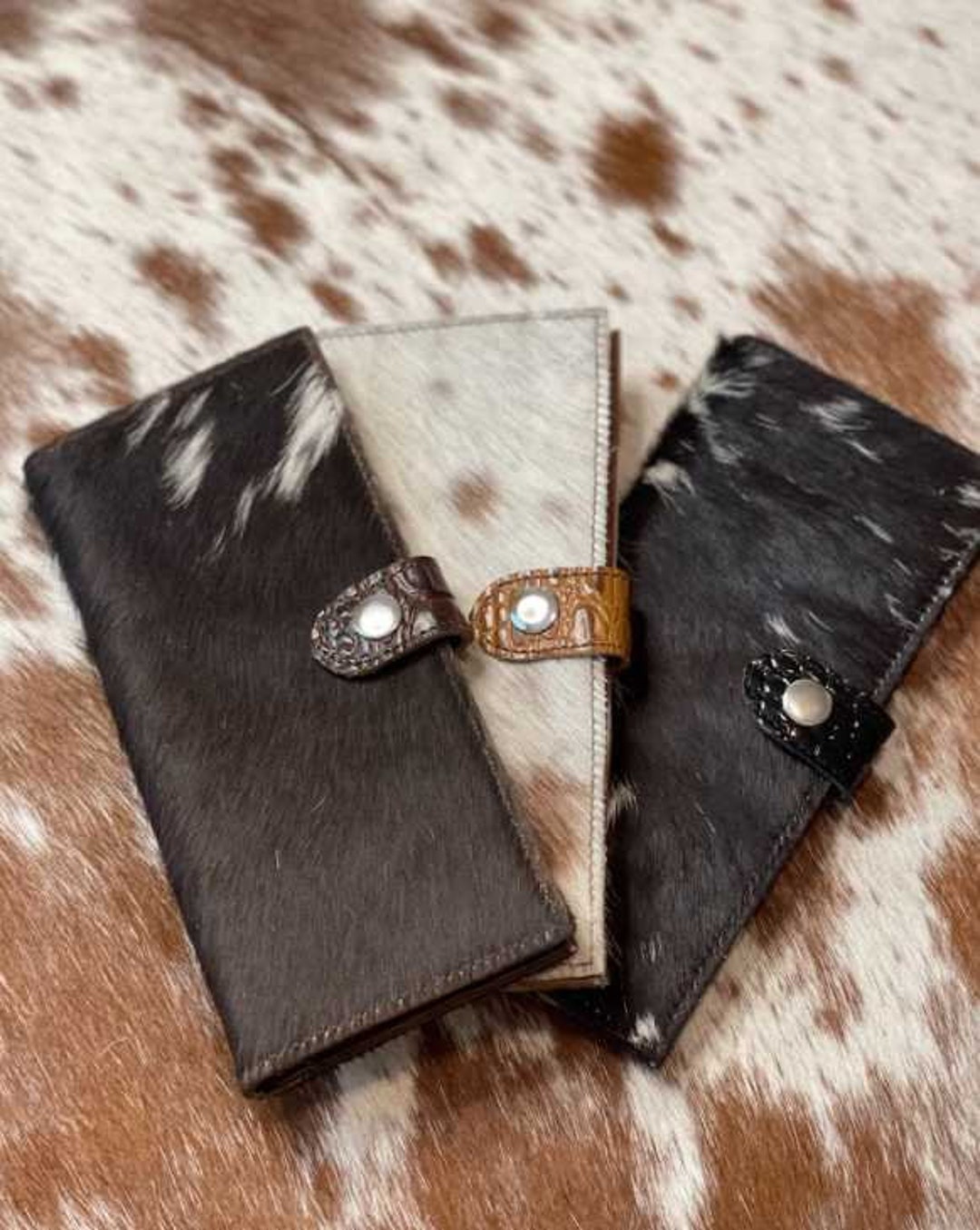 Cowhide Check Book Cover - Etsy