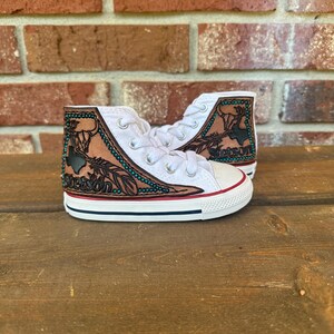 Custom Leather Tooled Converse Mock up Deposit - Etsy