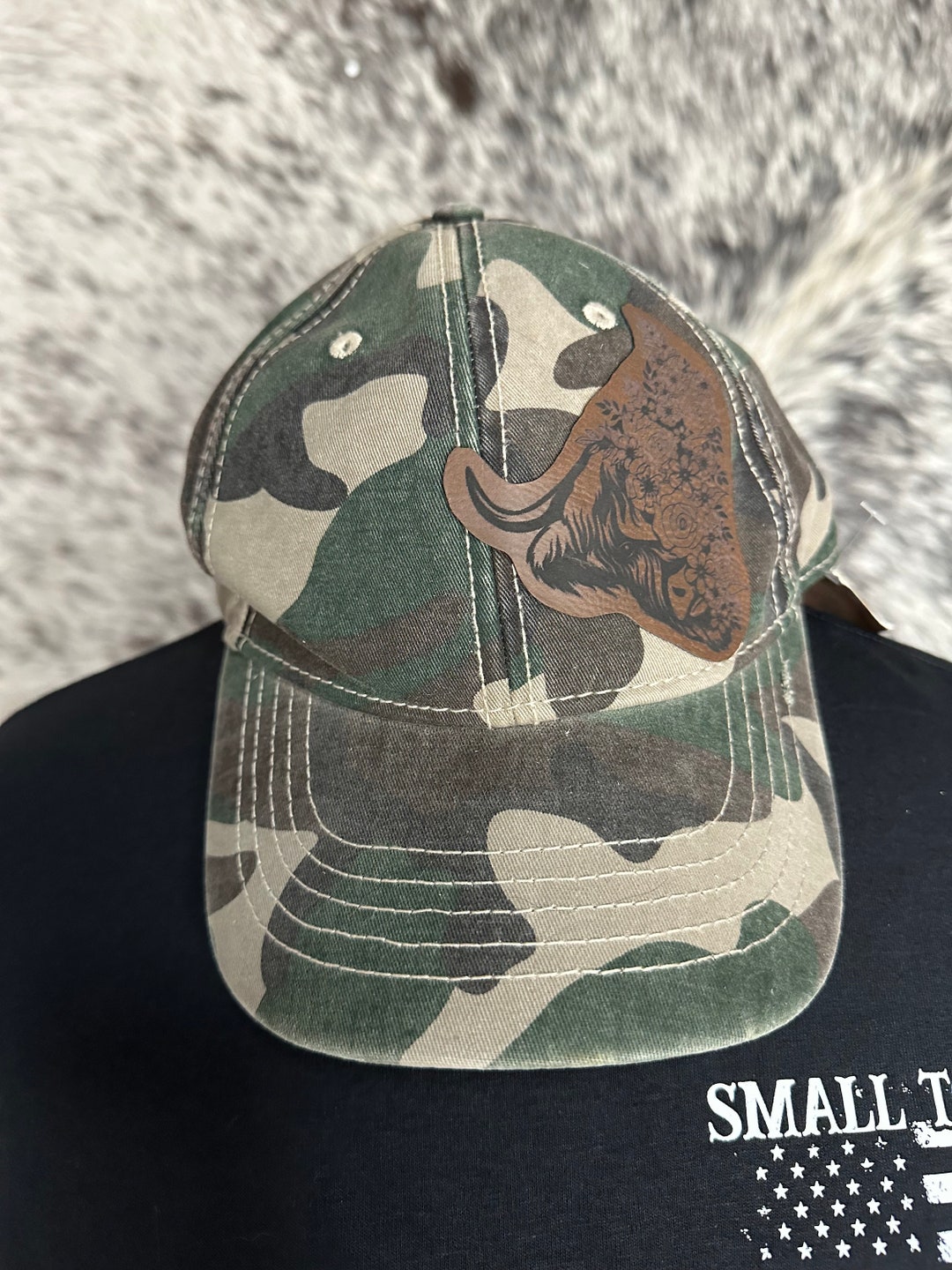 Highlander Cow Leather Hat Patch - Etsy