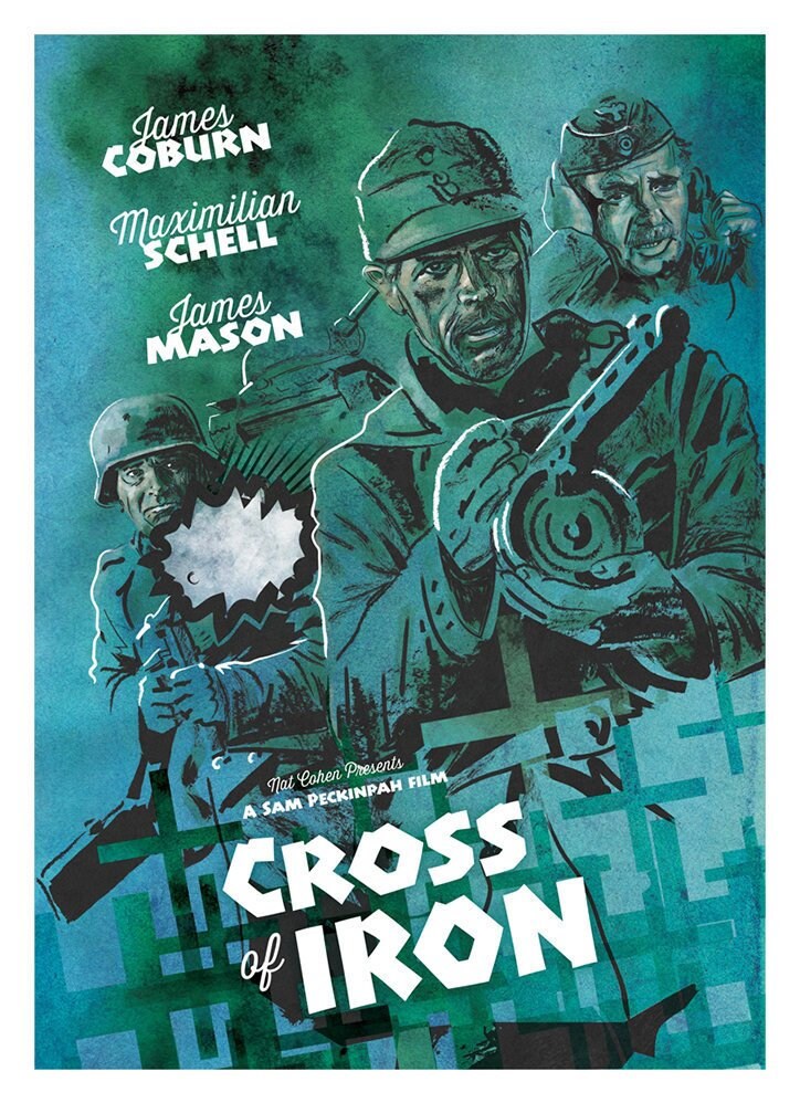 Cross of Iron Film Print, Movie Poster, War Film Art, WW2, Gifts for ...