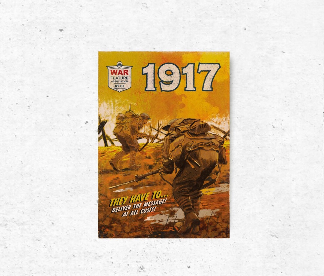 1917, WW1 War Art, Retro War Library Comic Cover A5 Artwork Print - Etsy